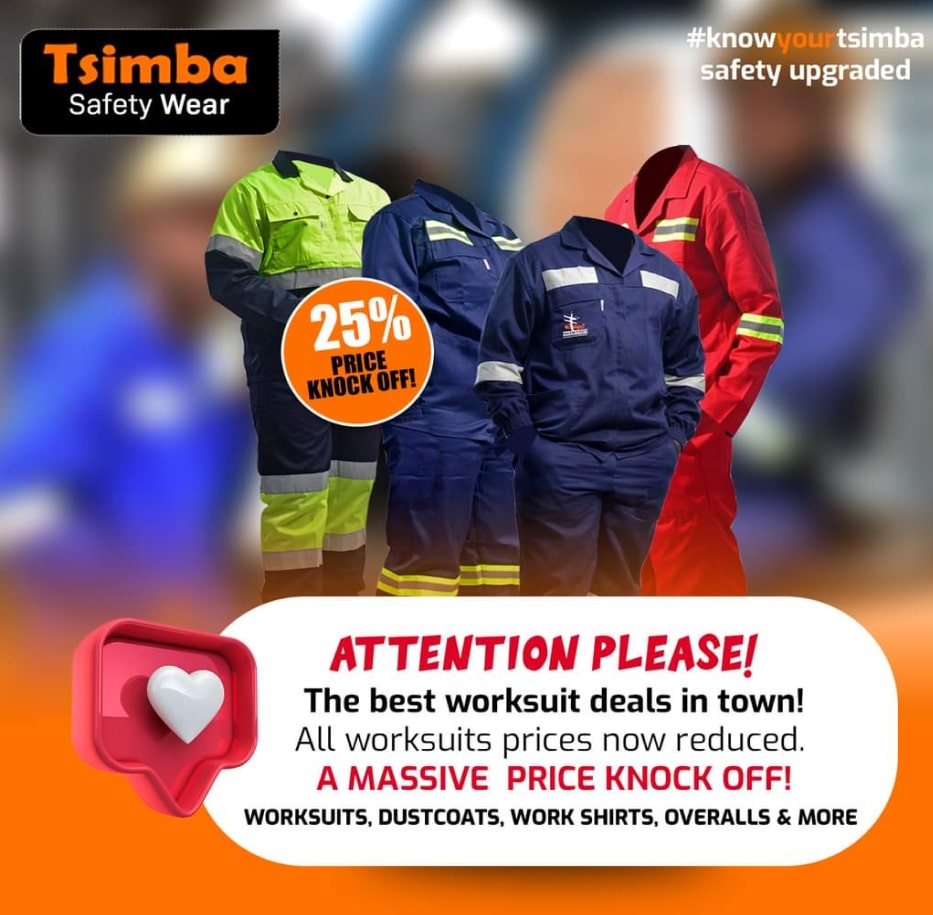 GET YOUR TSIMBA WORK WEAR WITH A 25% DISCOUNT!